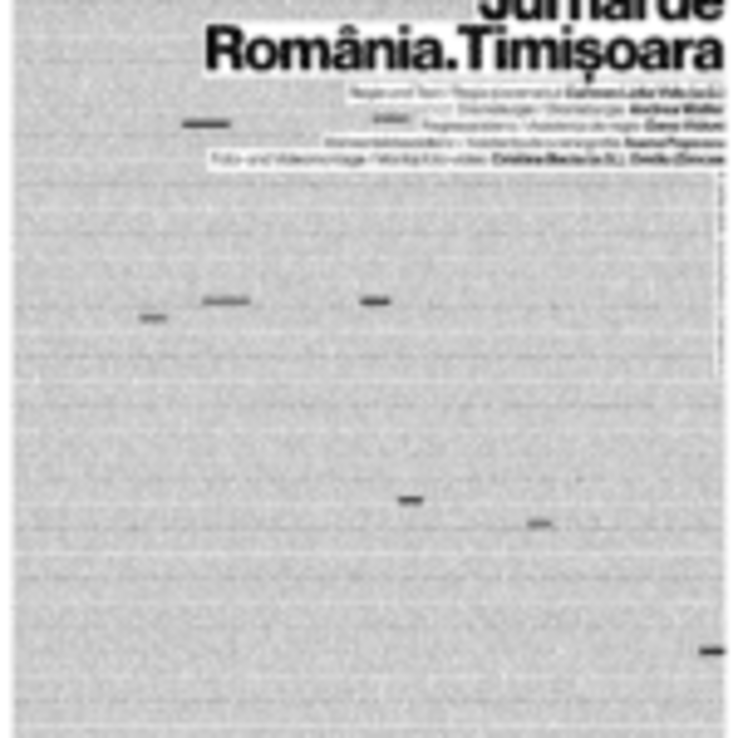 Jurnal de România. Timișoara - FNT | Teatrul Naţional Bucureşti